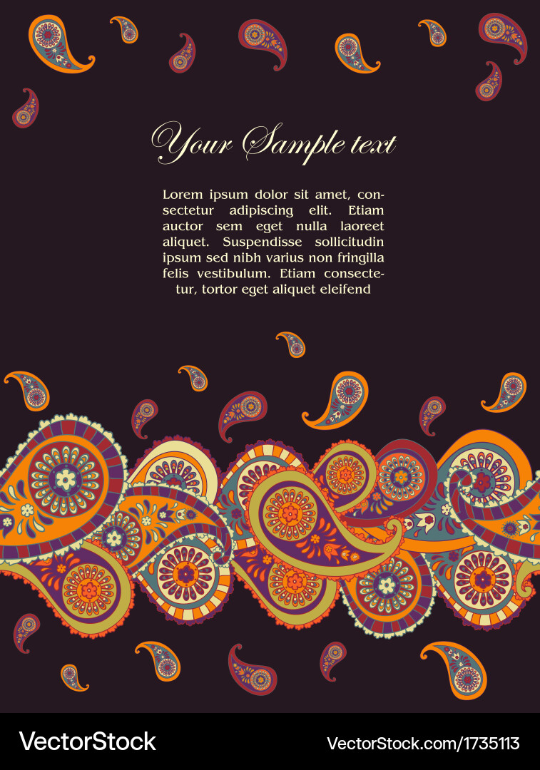Paisley background and place for your text Vector Image