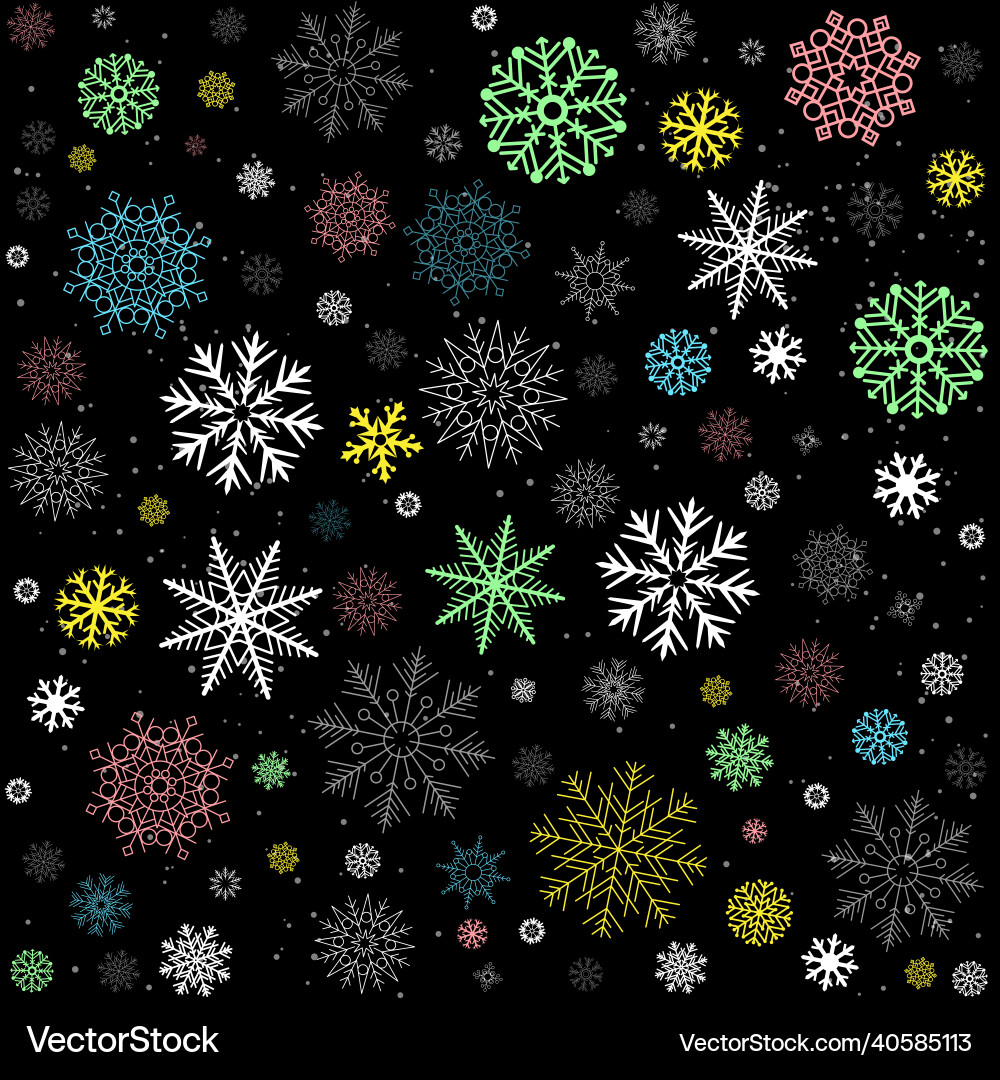 Snow christmas winter decor dark seamless texture Vector Image