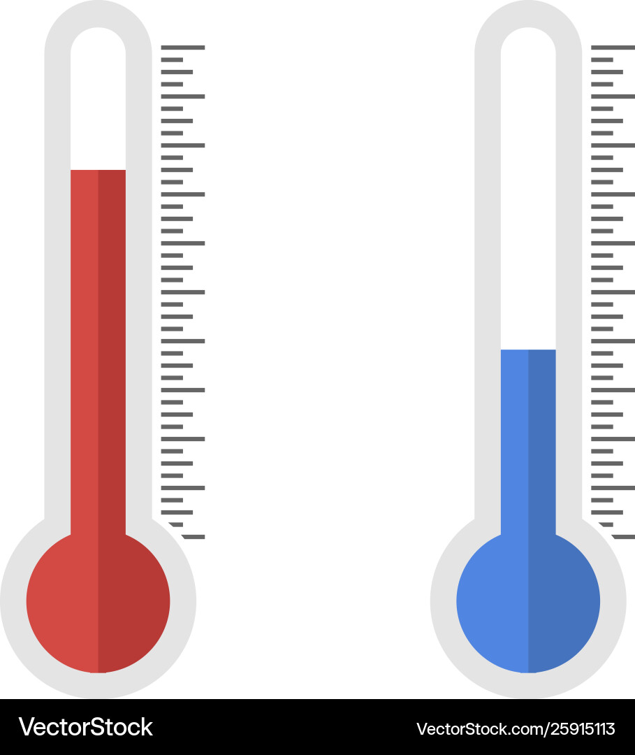 Thermometer icon icon hot or cold in flat style Vector Image