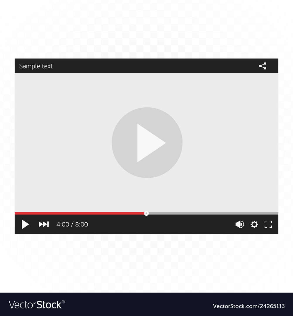 Video player interface Royalty Free Vector Image
