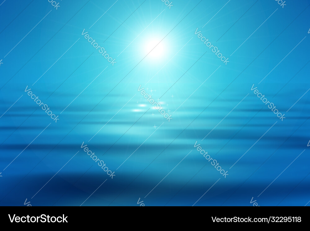 Blue sea and sun Royalty Free Vector Image - VectorStock
