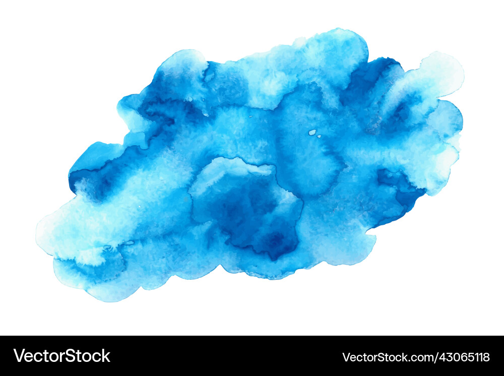 Blue watercolor abstract background form design Vector Image