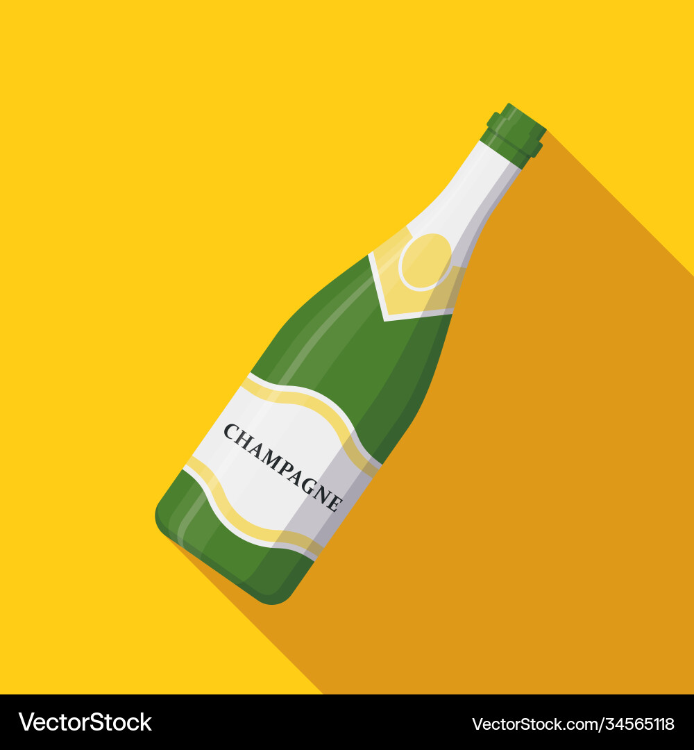 Champagne bottle icon alcohol celebration wine Vector Image