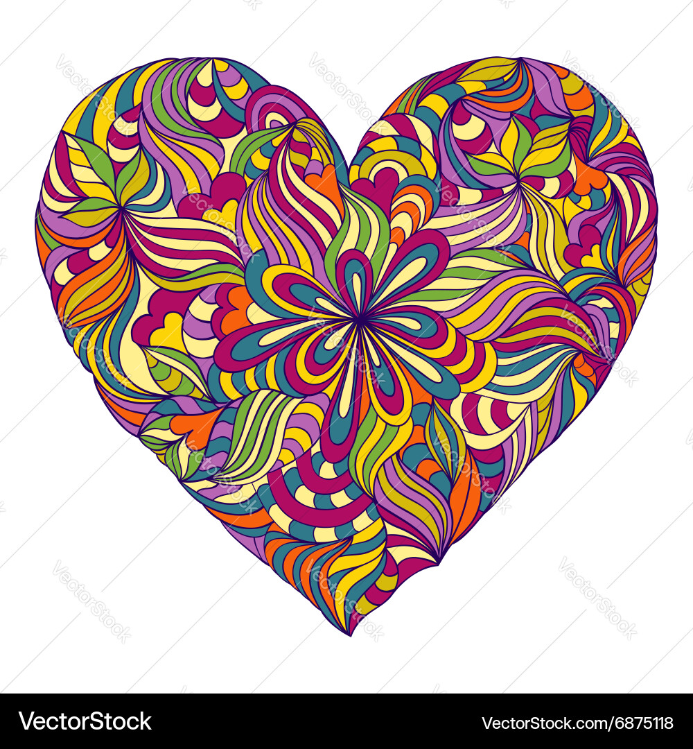 Colorful heart on white background Royalty Free Vector Image