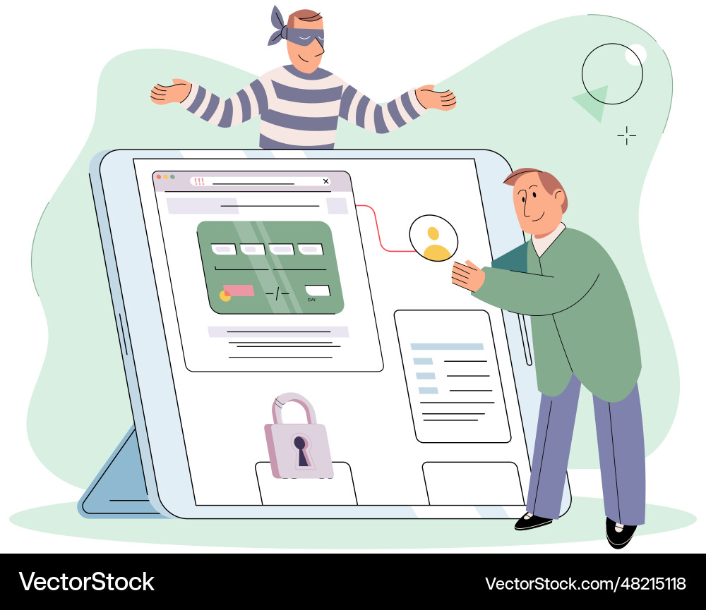 Cyber criminal stealing privacy account Royalty Free Vector
