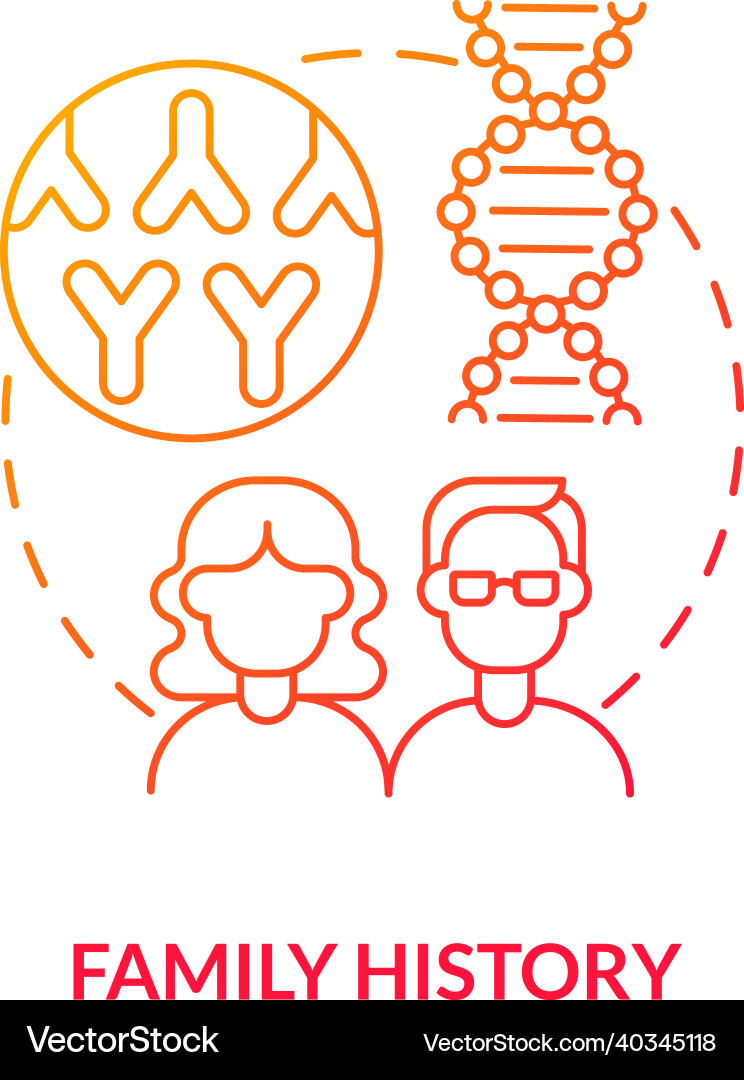 Family history red gradient concept icon Vector Image