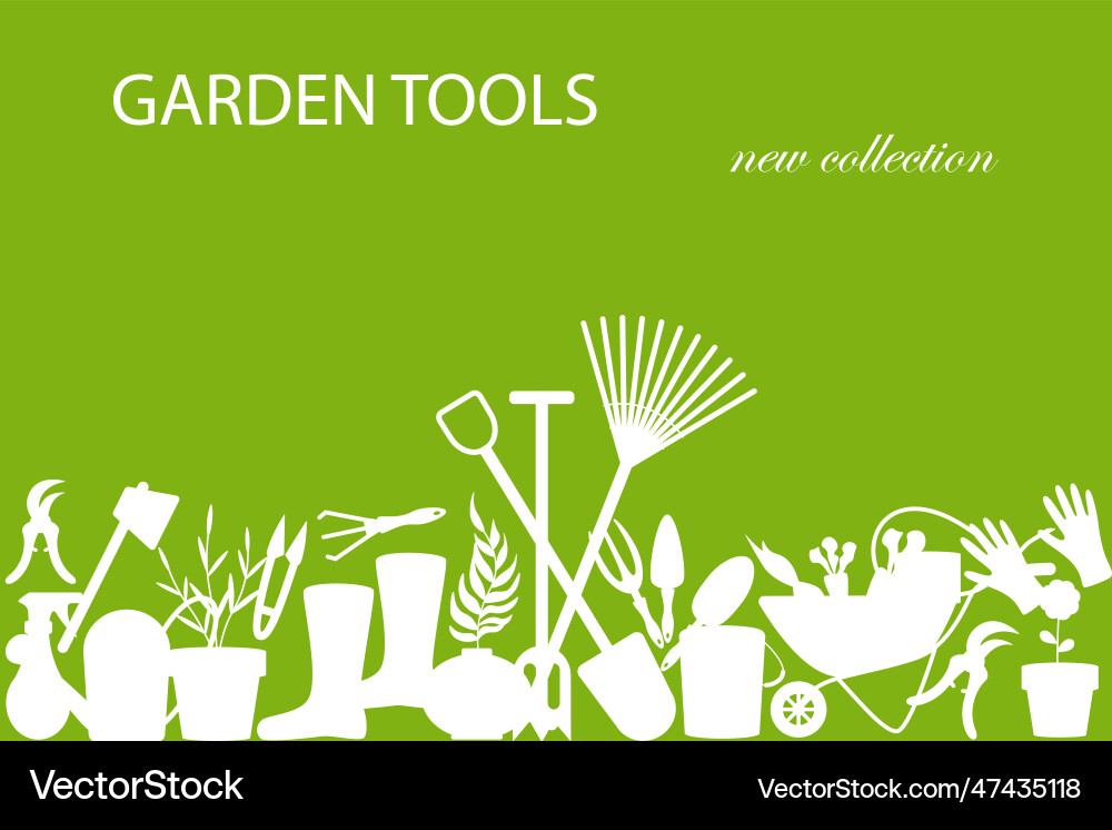 Garden tools farming work instruments gardening Vector Image