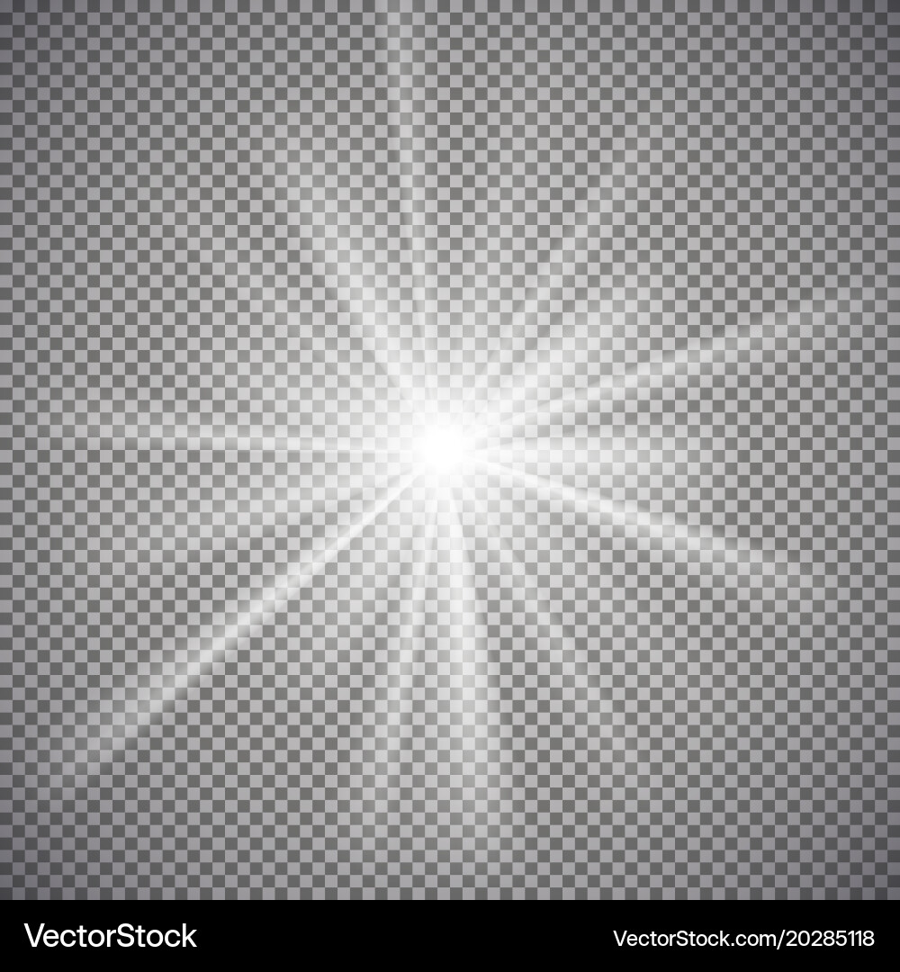 Light effect on transparent background Royalty Free Vector