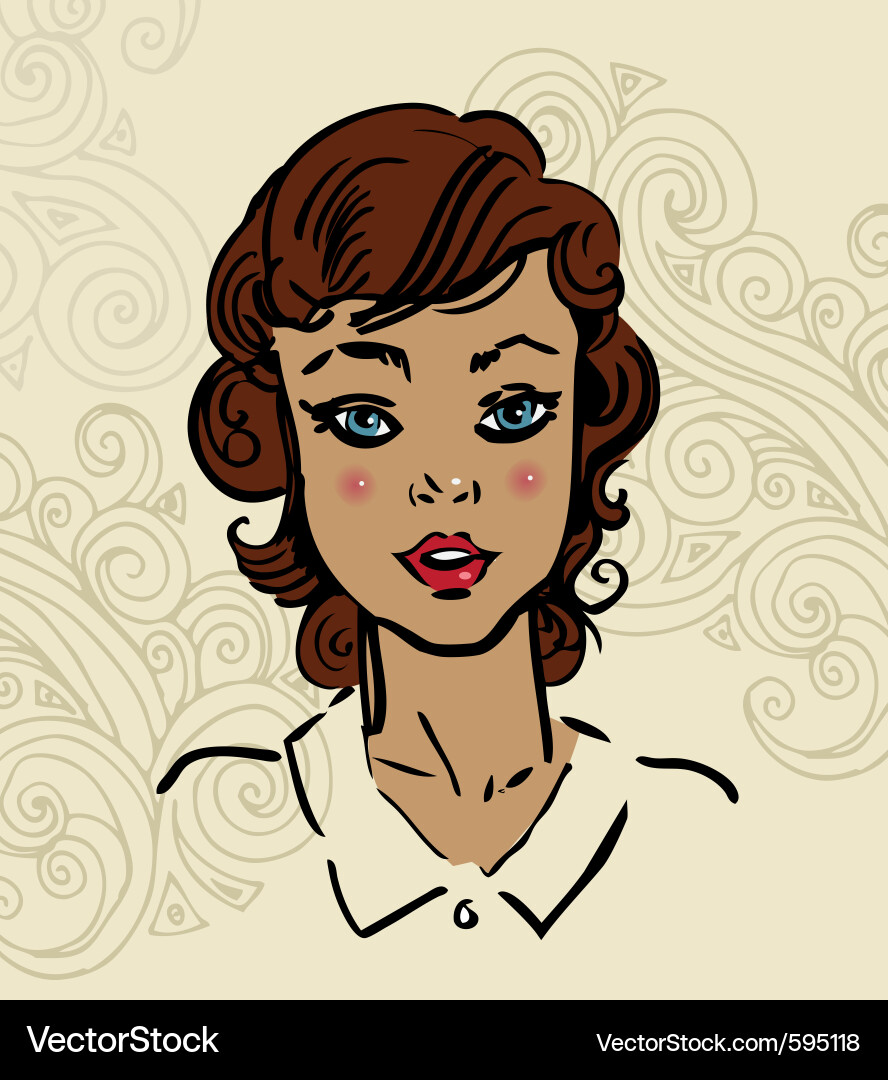 Portrait a woman Royalty Free Vector Image - VectorStock