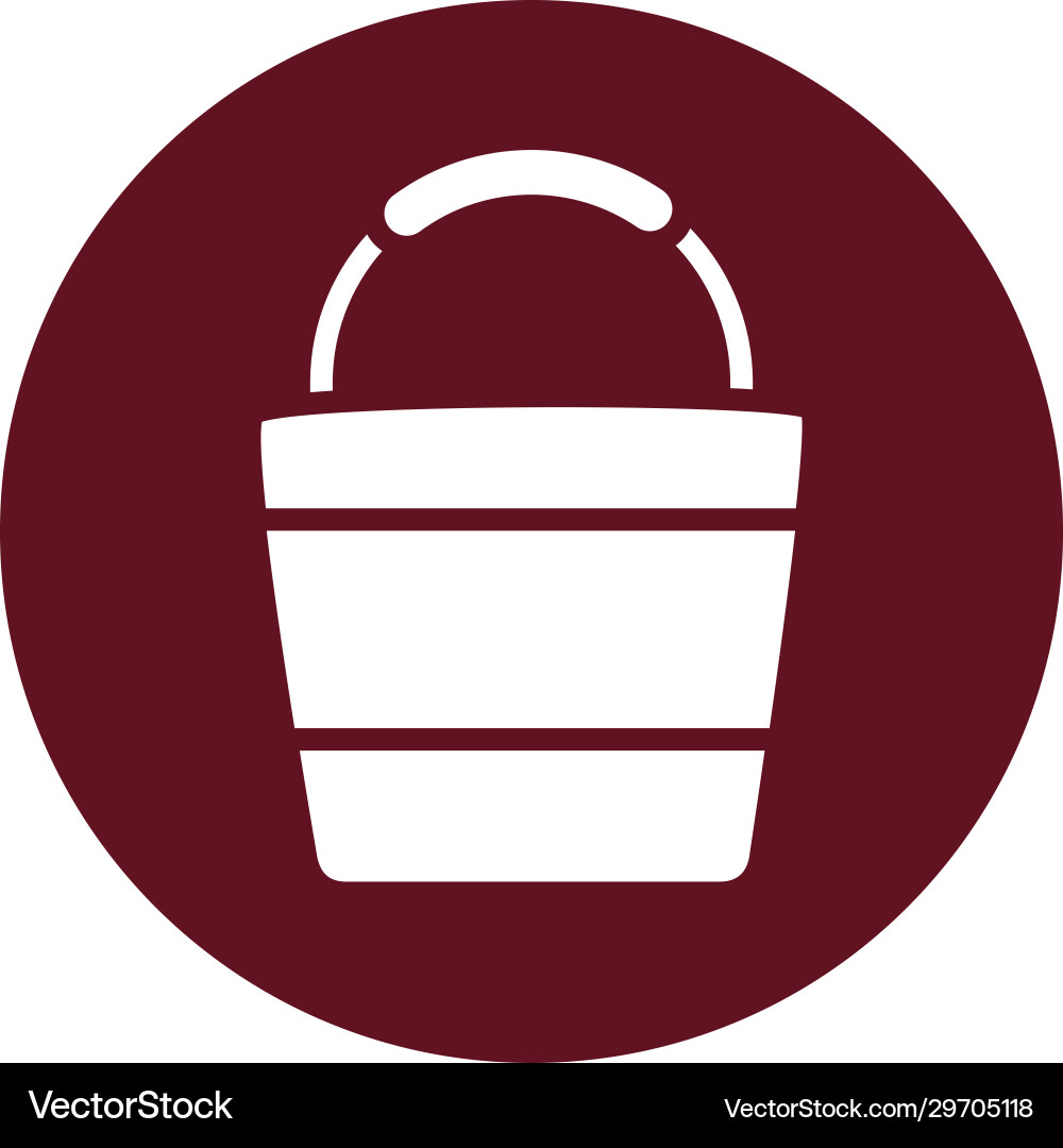 Sand bucket block style icon Royalty Free Vector Image
