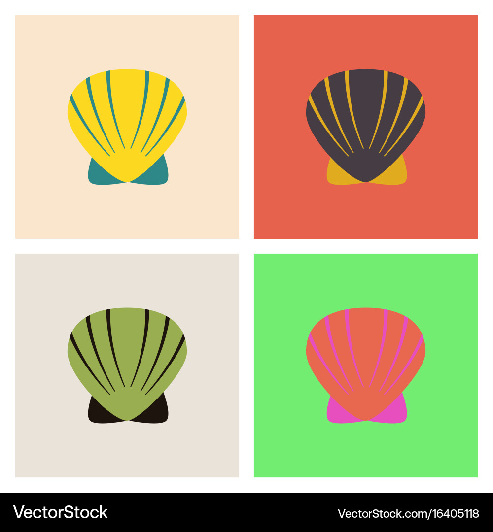 Scallop sea shell sketch style realistic Vector Image
