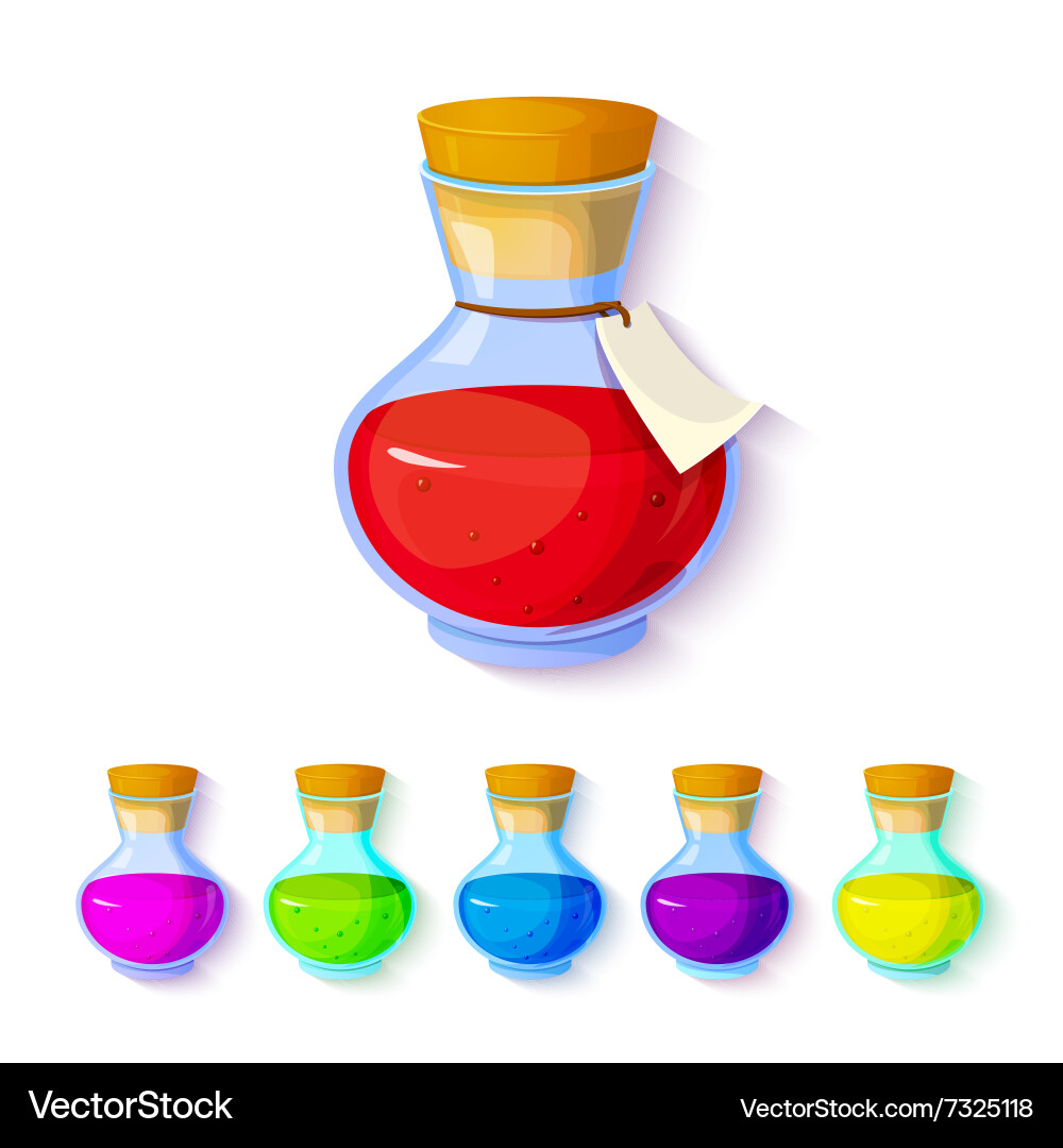 Set of elixirs icon Royalty Free Vector Image - VectorStock