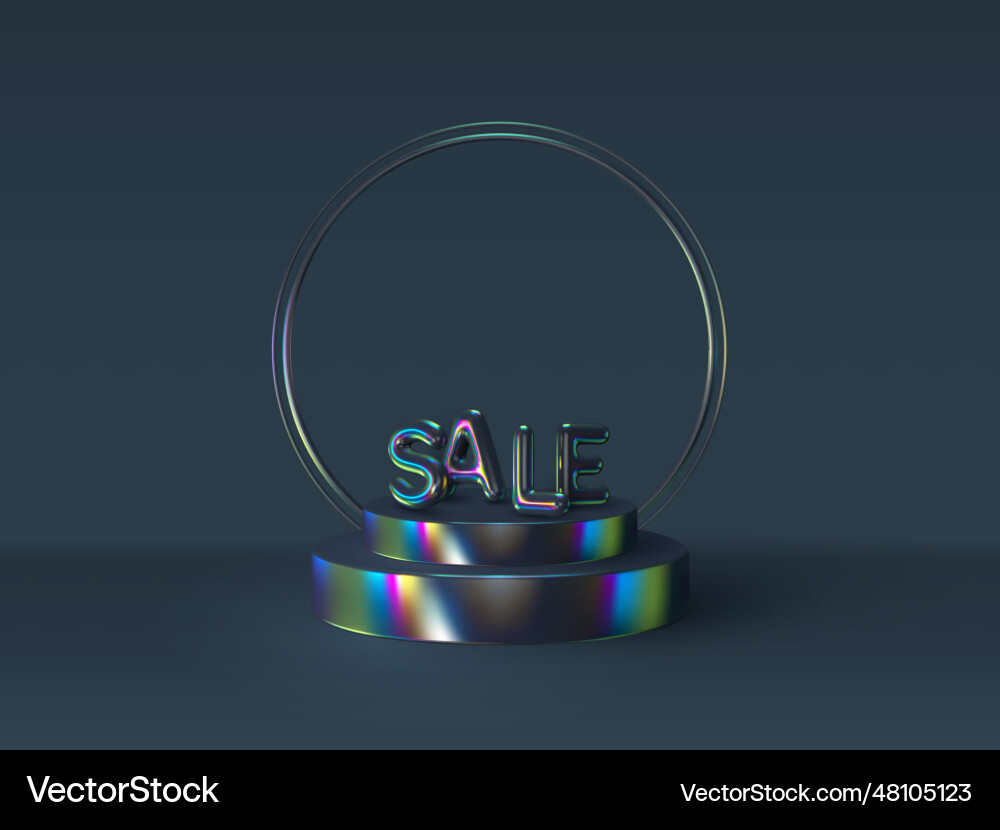 3d sale sign on podium Royalty Free Vector Image