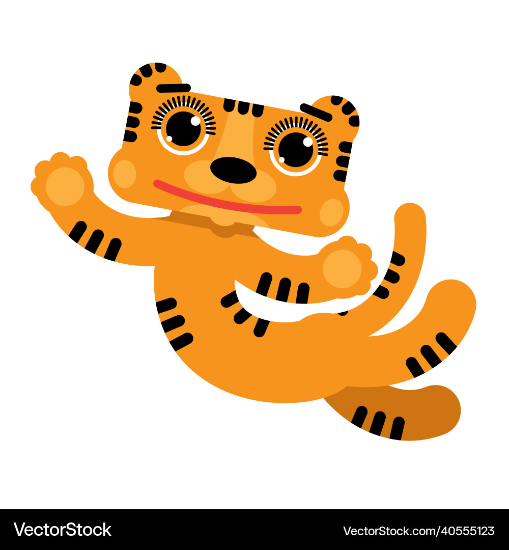 Cheerful symbolic tiger cub Royalty Free Vector Image