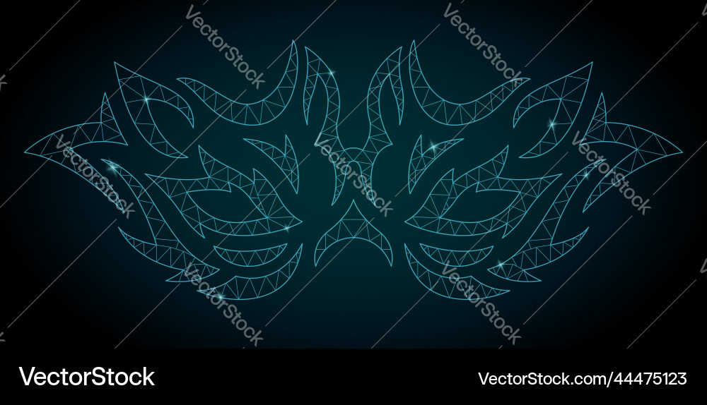 Cosmic low poly art with shiny decorative mask Vector Image
