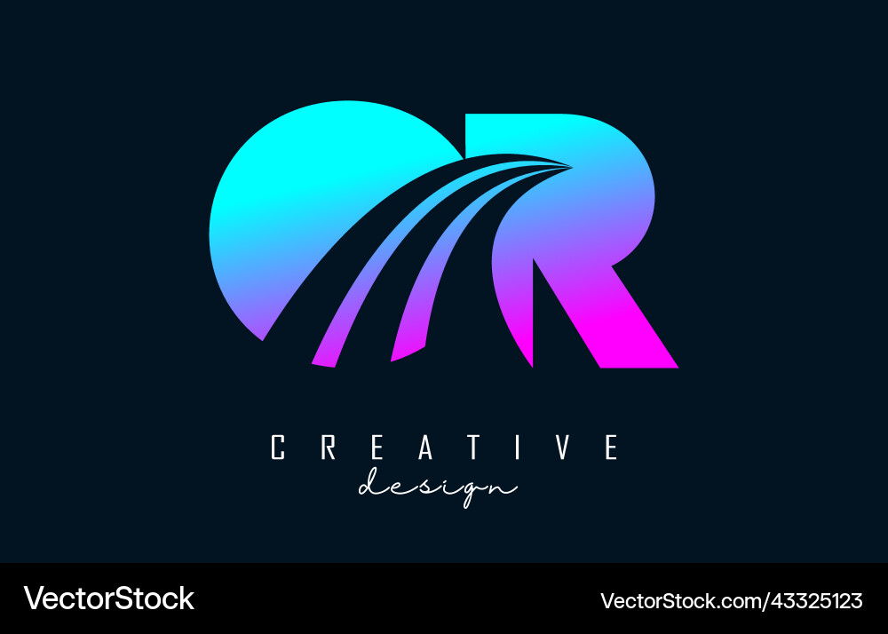 Creative colorful letters or o r logo Royalty Free Vector