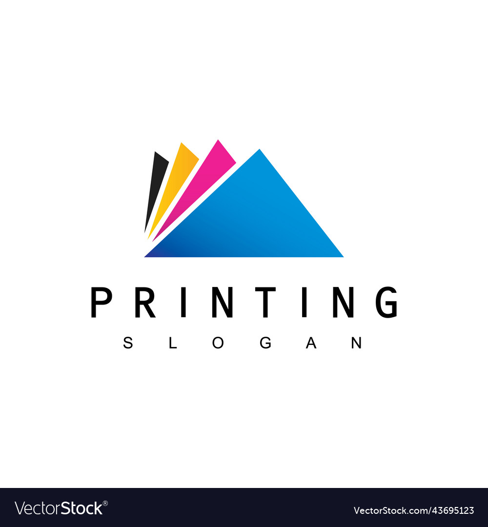 Digital Print Logo Design Template Using Paper Vector Image