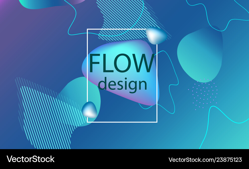 Flow shapes background wavy abstract cover Vector Image