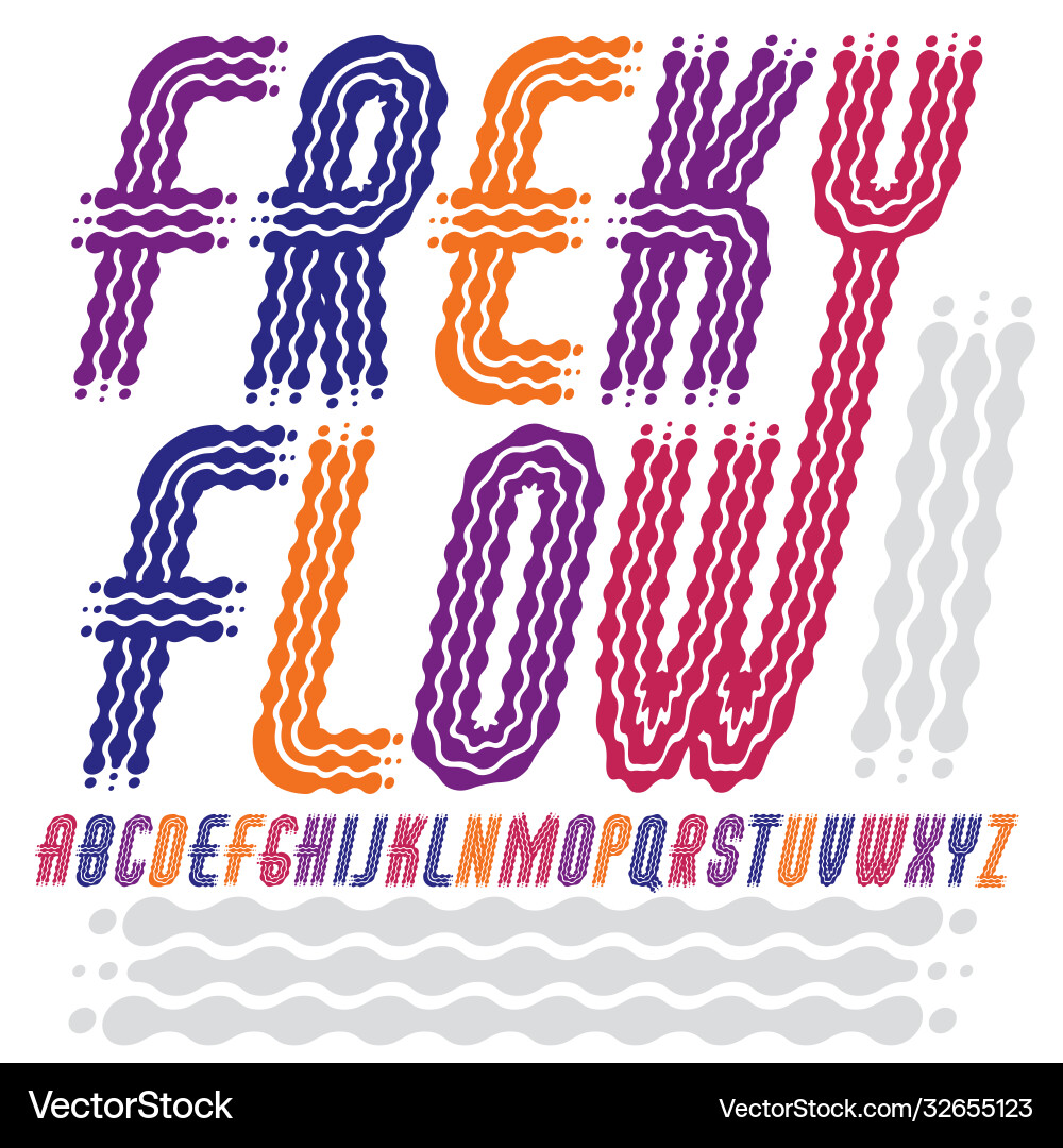 Funky upper case english alphabet letters Vector Image