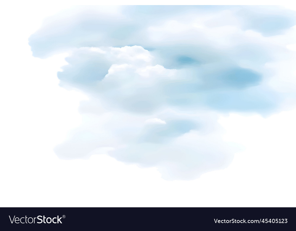 Handmade of blue clouds sky watercolor light Vector Image
