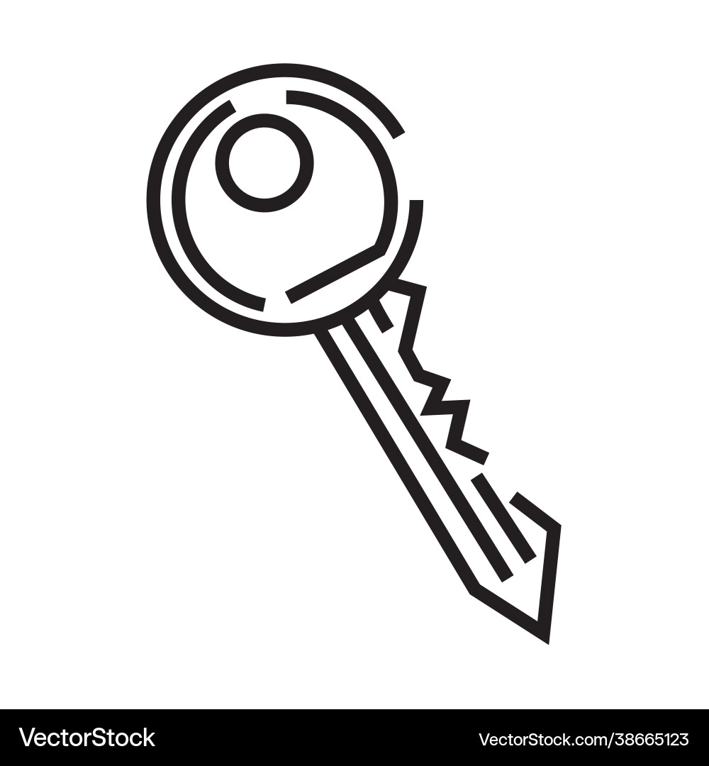 House key icon black and white Royalty Free Vector Image