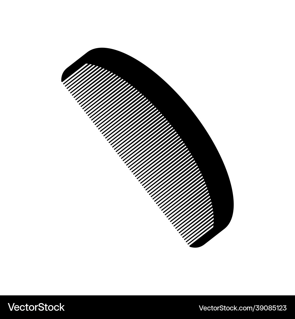 Icon of a plastic comb with small teeth Royalty Free Vector