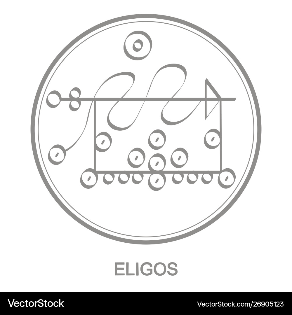 Icon with symbol demon eligos Royalty Free Vector Image