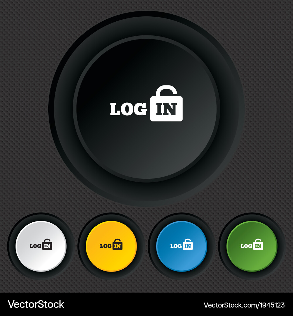 Login sign icon in symbol lock Royalty Free Vector Image