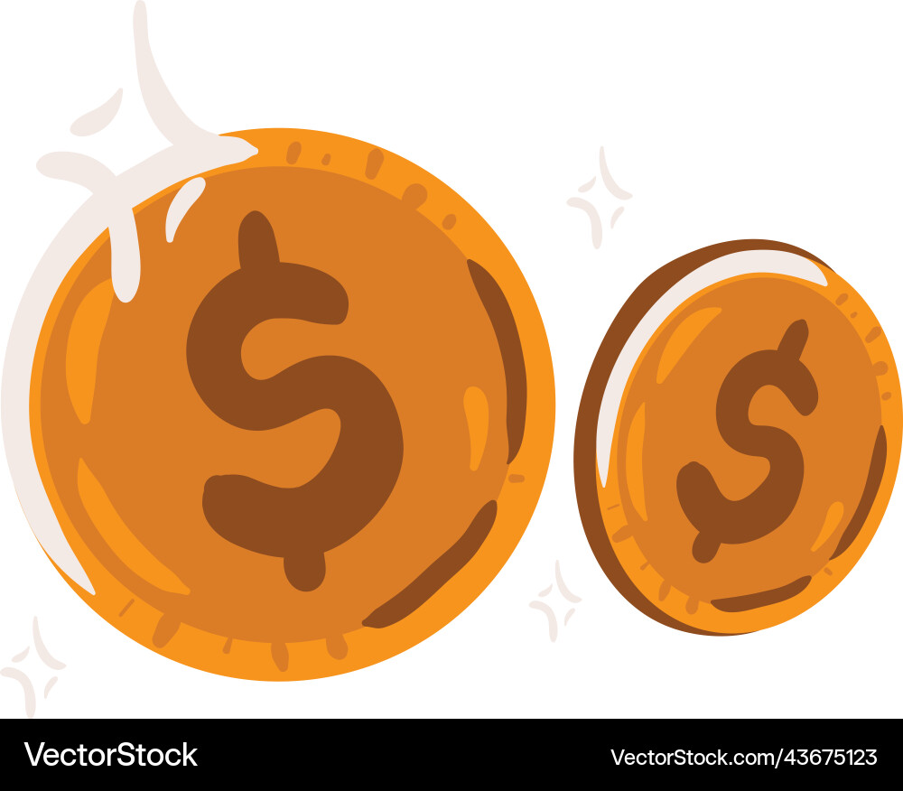 Money coins cash Royalty Free Vector Image - VectorStock