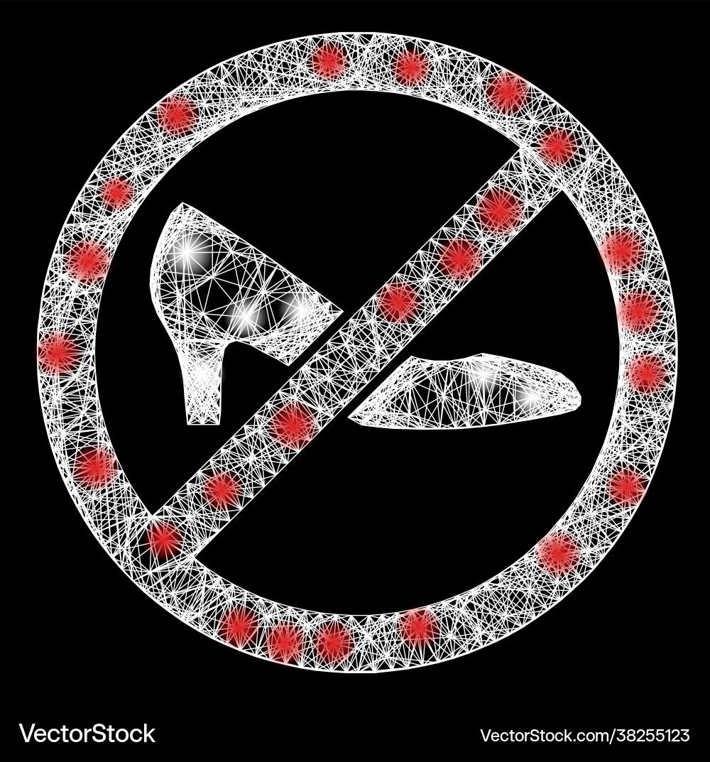 Net forbidden shoes web mesh with bright flares Vector Image