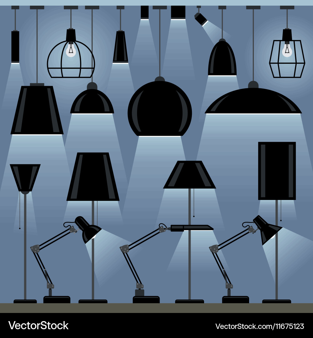 Set of lamps Royalty Free Vector Image - VectorStock