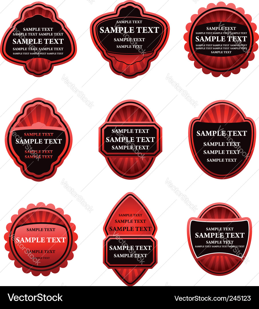 Set of vintage red labels Royalty Free Vector Image