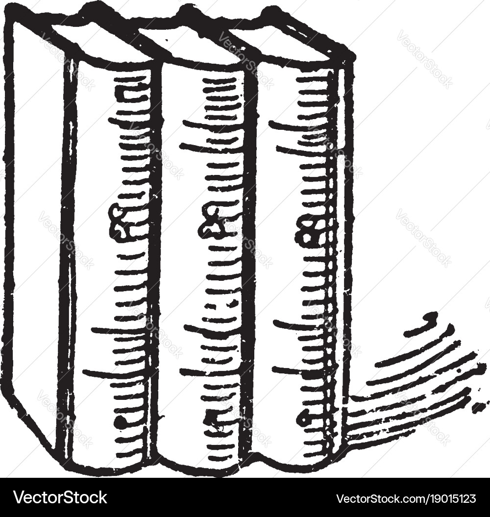 Three books or stacked upright against each other Vector Image