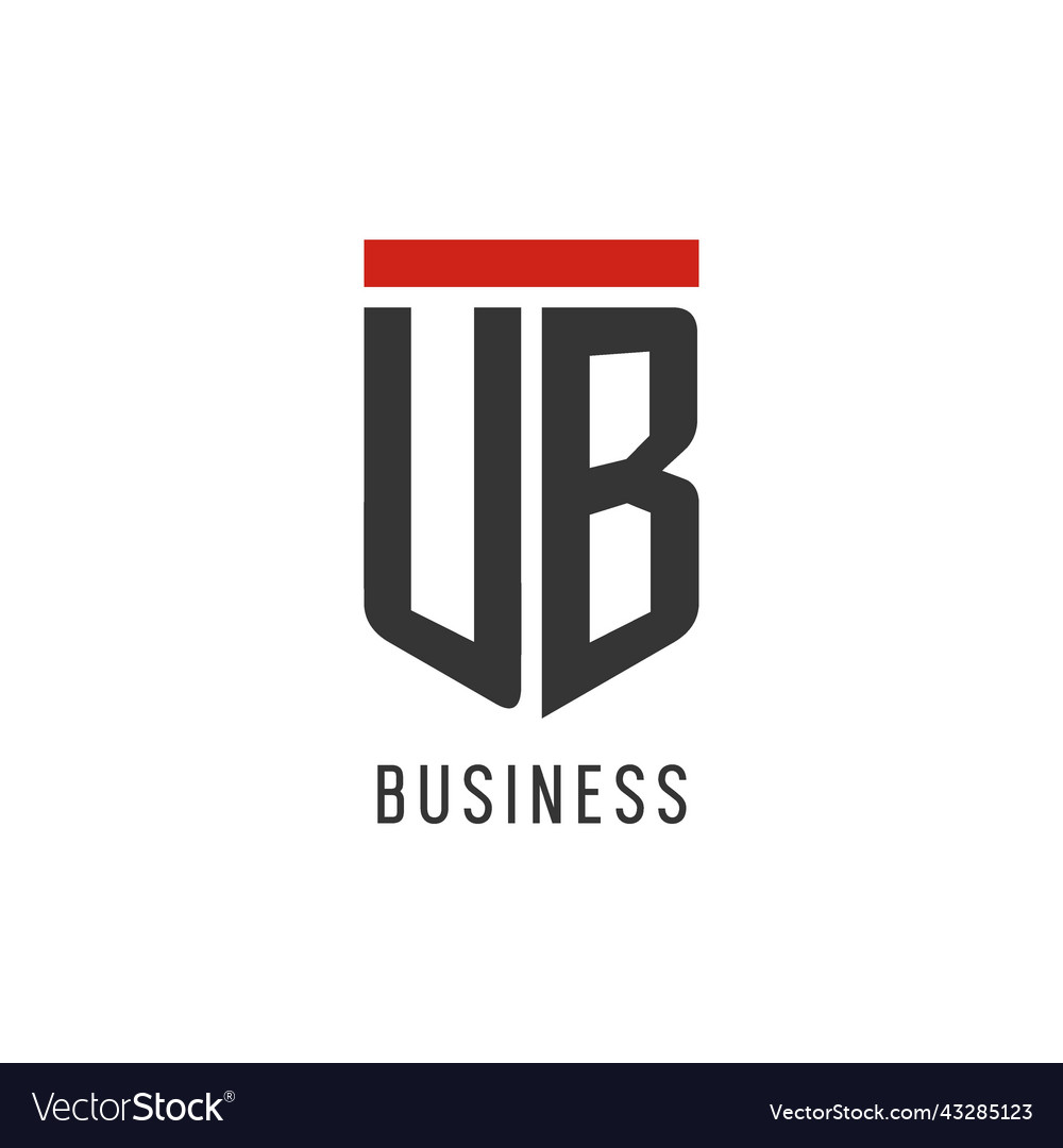 Ub initial esport logo with simple shield design Vector Image