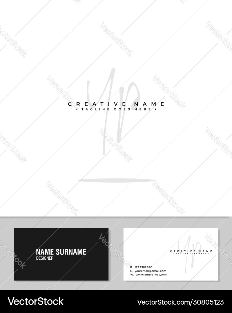 Y p yp initial logo signature handwriting Vector Image