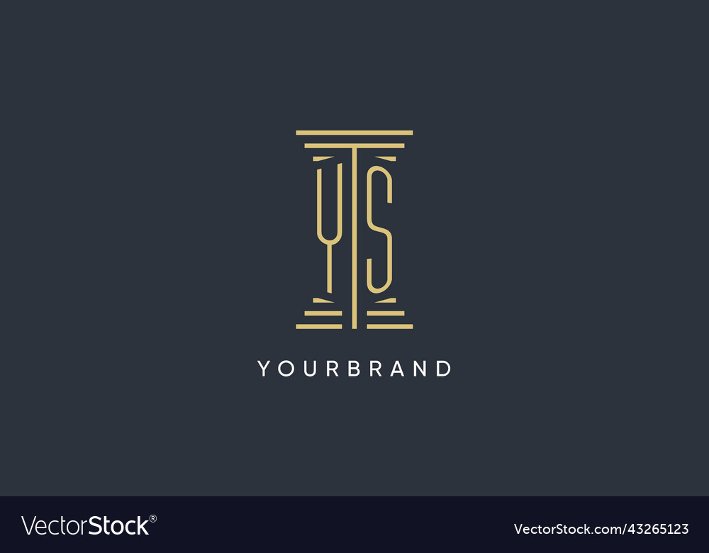 Ys initial monogram with pillar shape logo design Vector Image