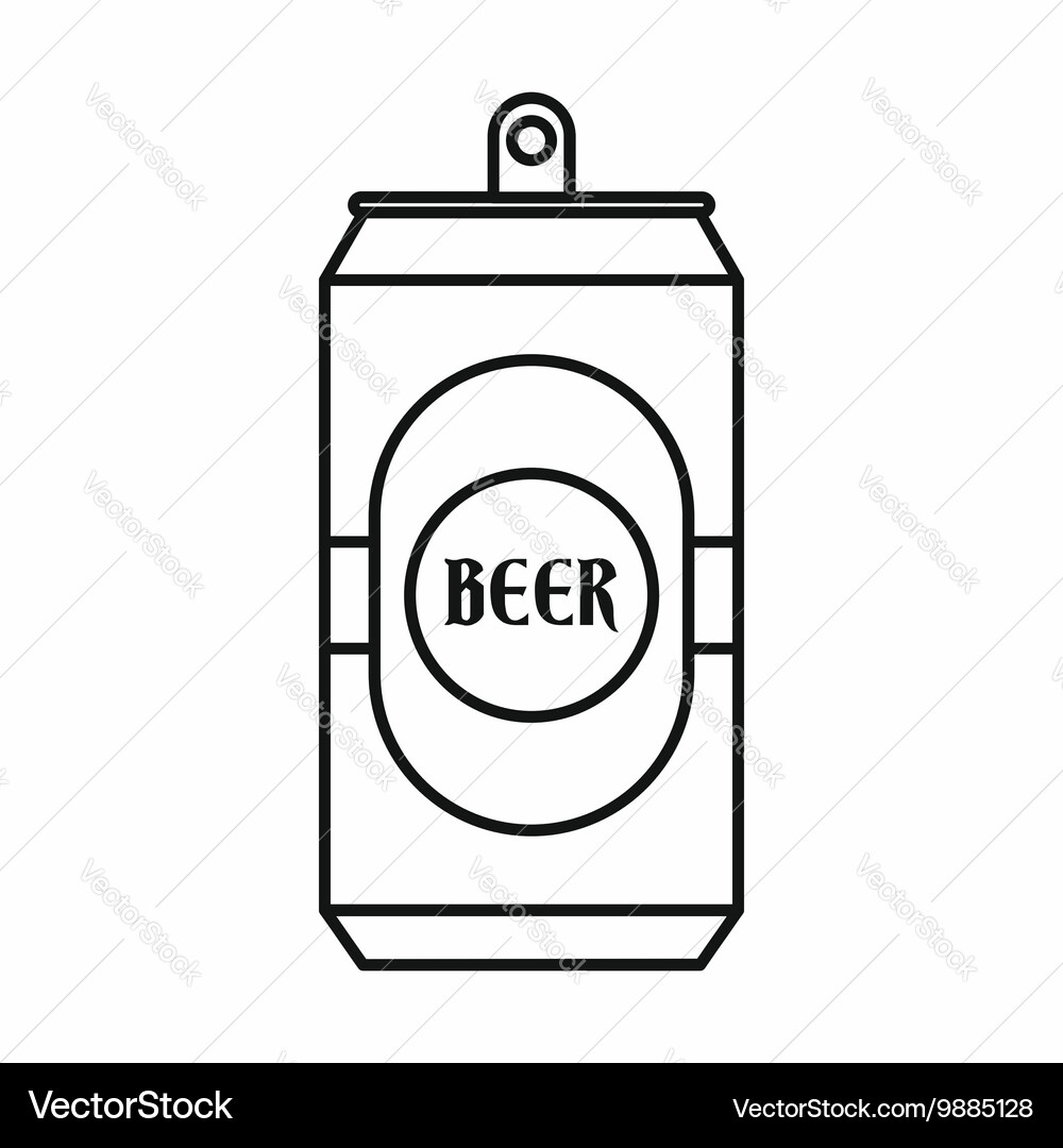 Aluminum can icon outline style Royalty Free Vector Image