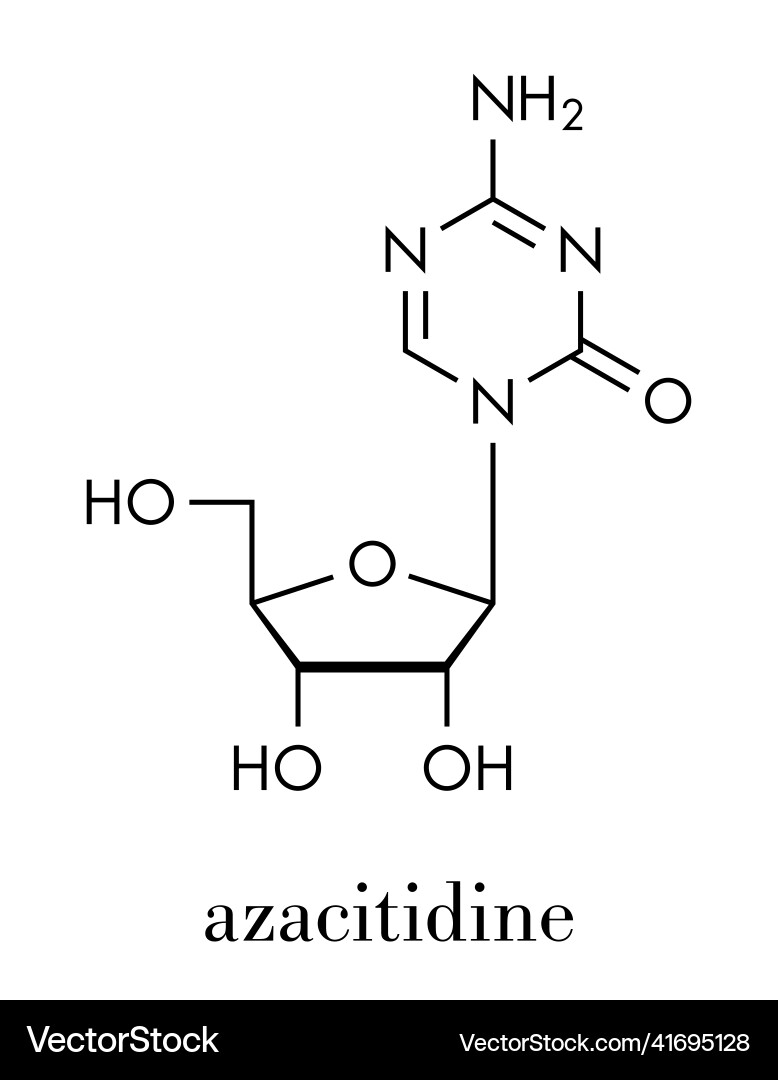 Azacitidine 5-azacytidine myelodysplastic Vector Image