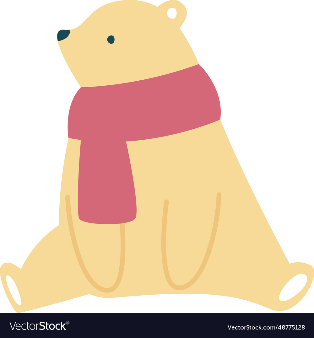Bear with scarf Royalty Free Vector Image - VectorStock