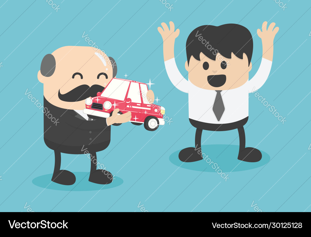 Business concept cartoon valuable gift Royalty Free Vector