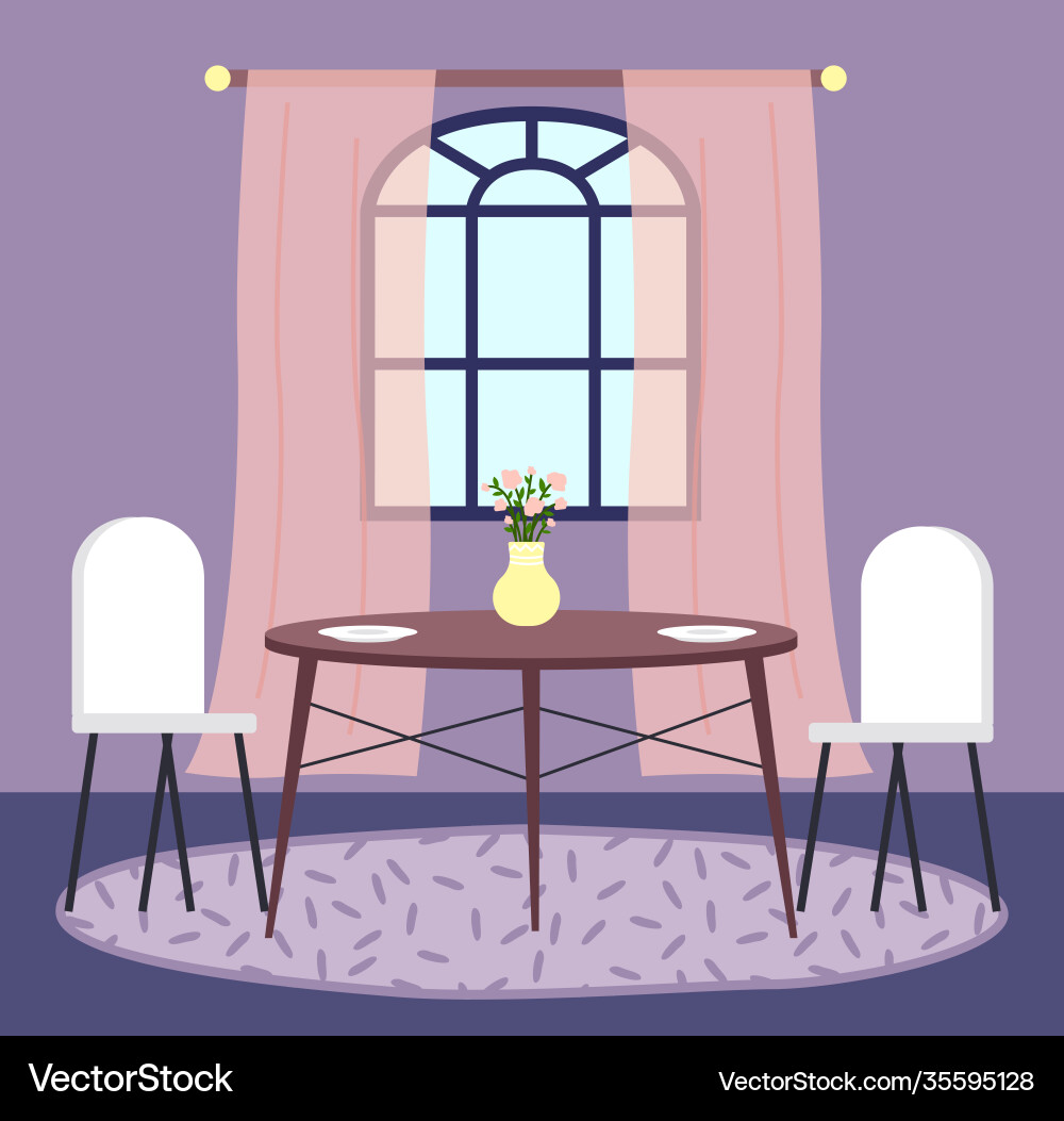 Flat home interior cozy corner of Royalty Free Vector Image