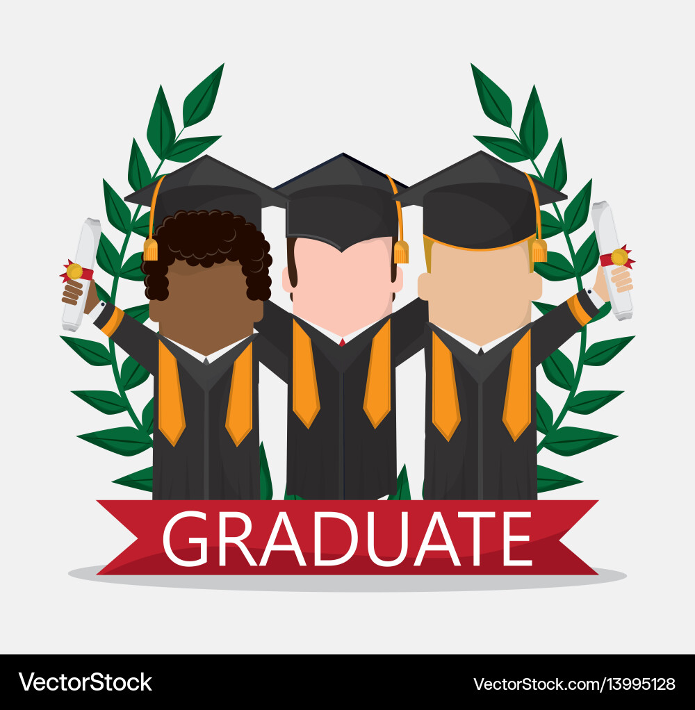 Graduation cap boy graduate university icon Vector Image