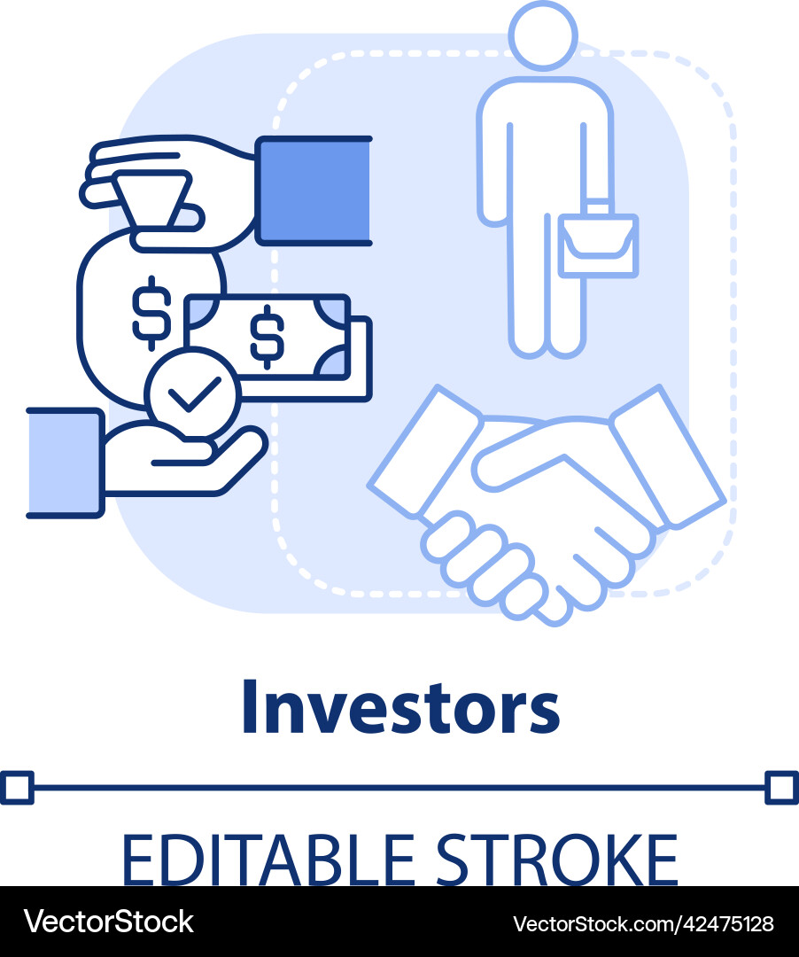 Investors light blue concept icon Royalty Free Vector Image