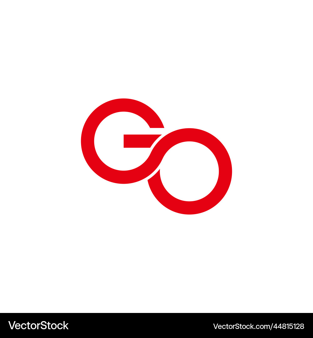 Letter go curves linked design symbol Royalty Free Vector