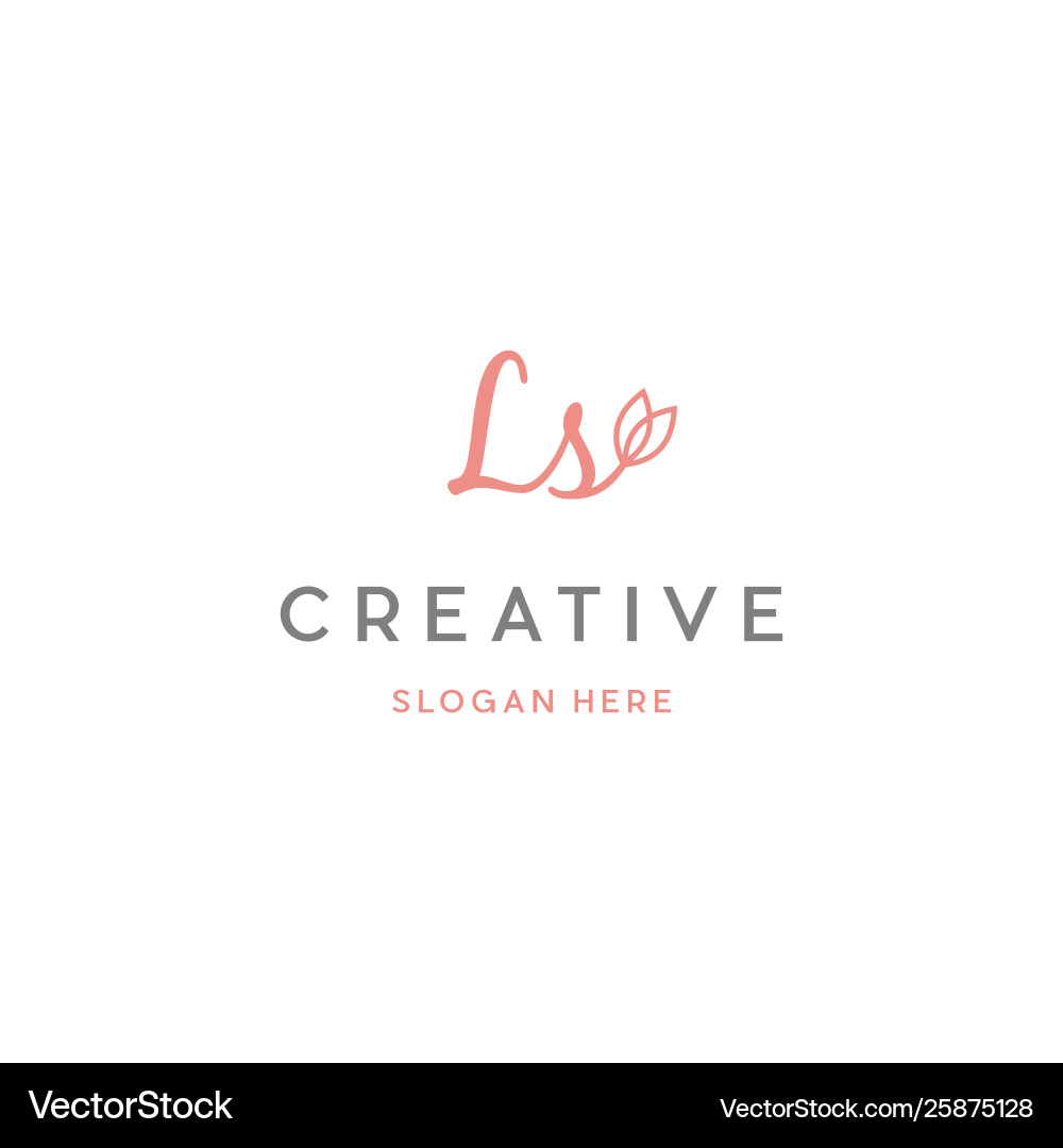 Letter ls beauty flower creative logo design Vector Image