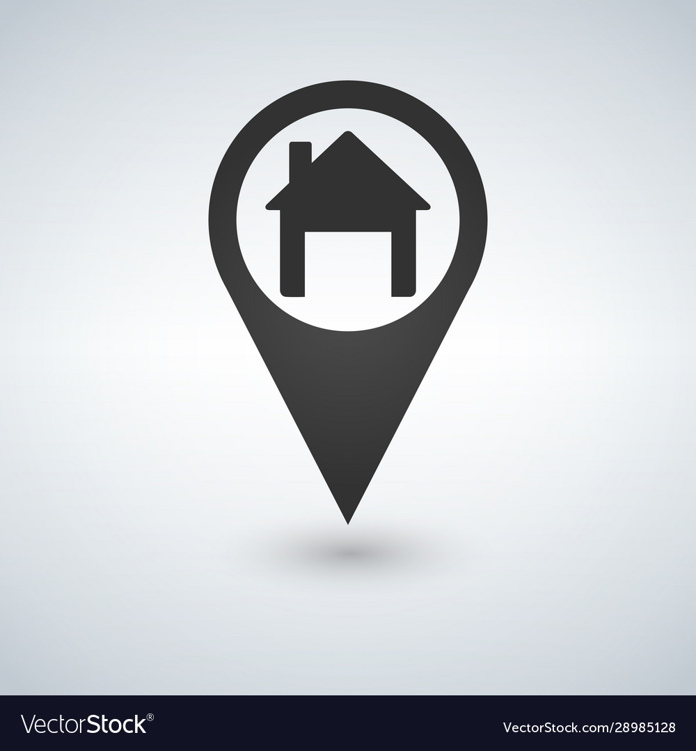 Map pointer with house icon Royalty Free Vector Image