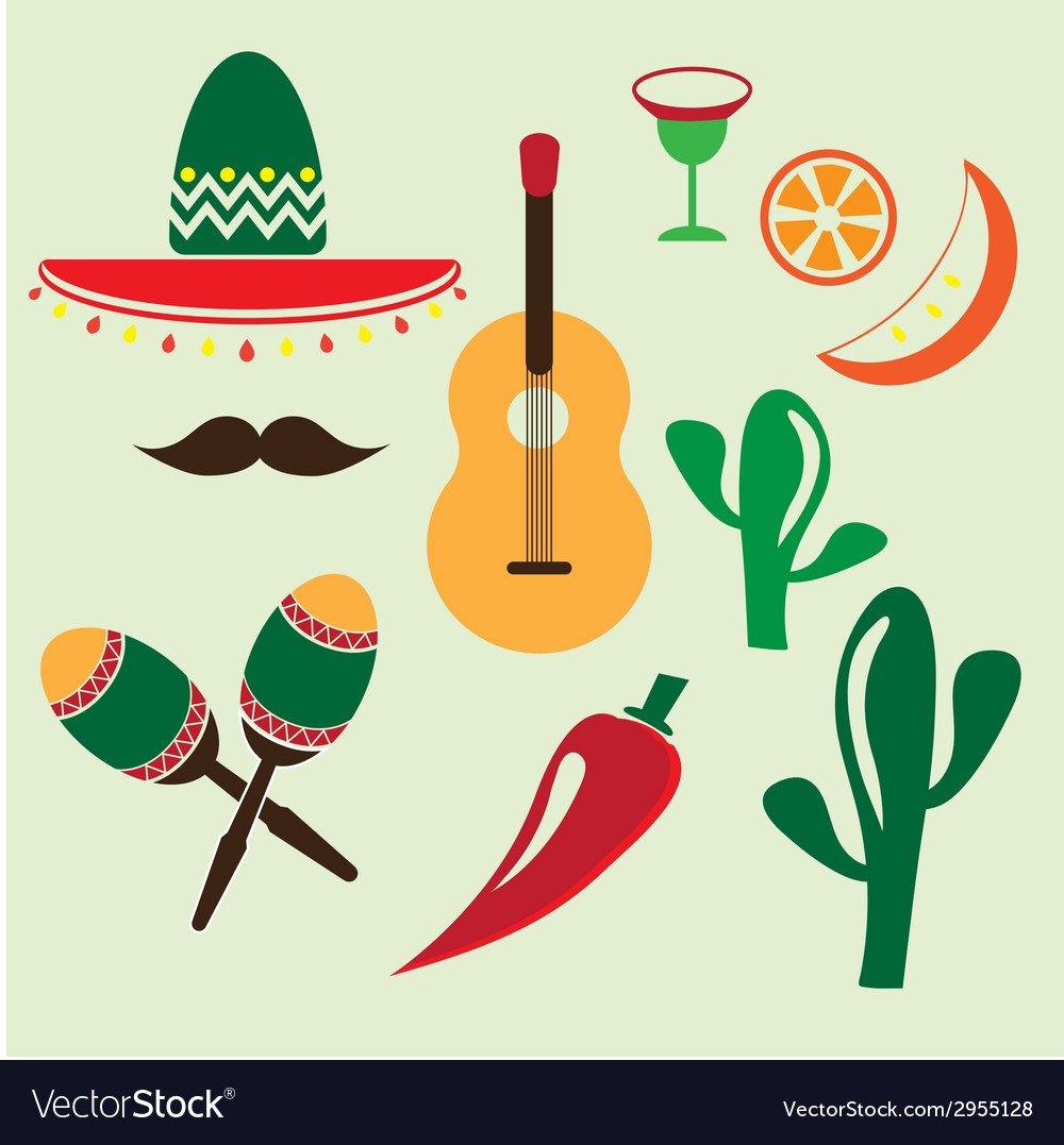 Mexico icons set Royalty Free Vector Image - VectorStock