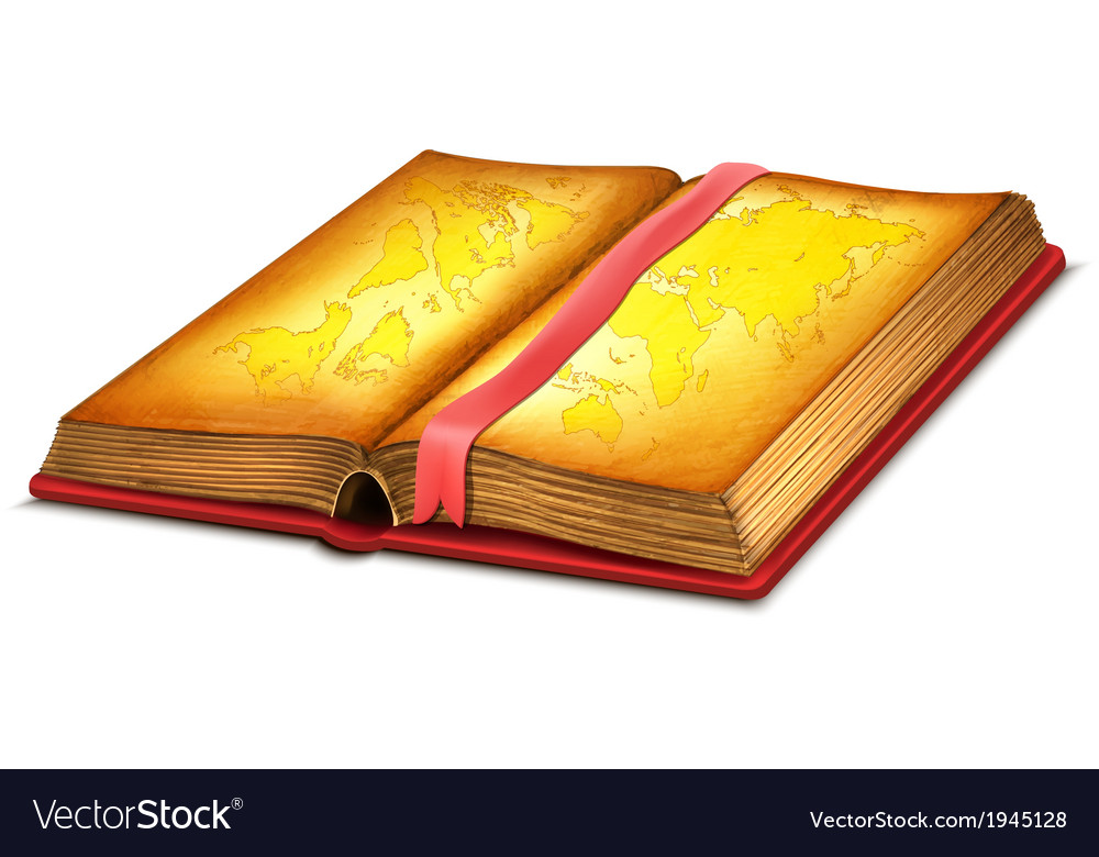 Opened book map Royalty Free Vector Image - VectorStock