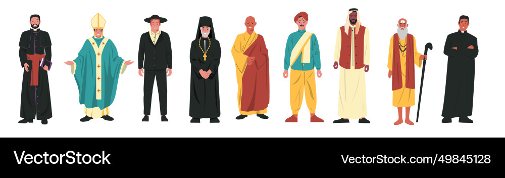 Religion characters different religious church Vector Image