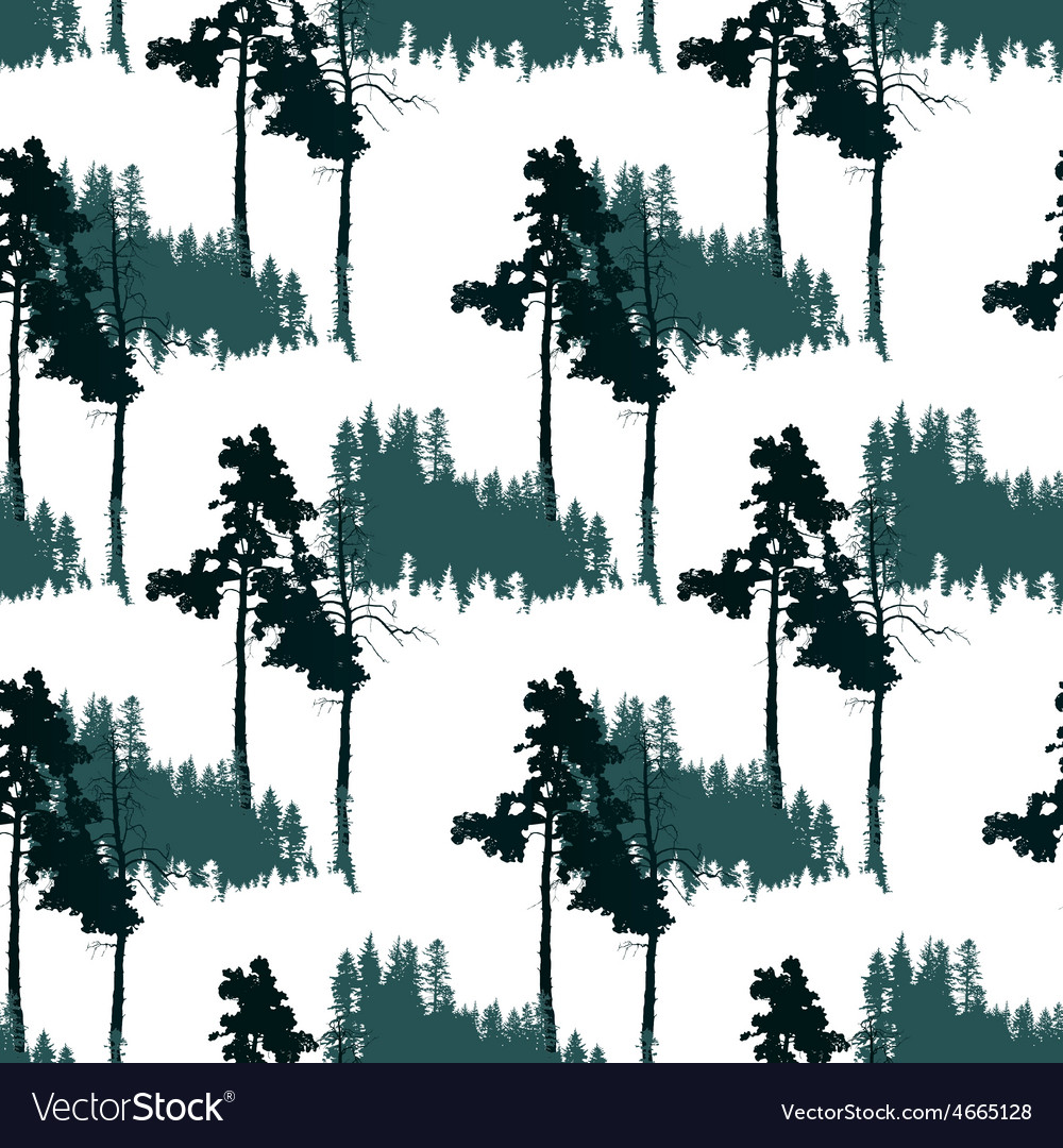 Seamless pattern with forest landscape Royalty Free Vector